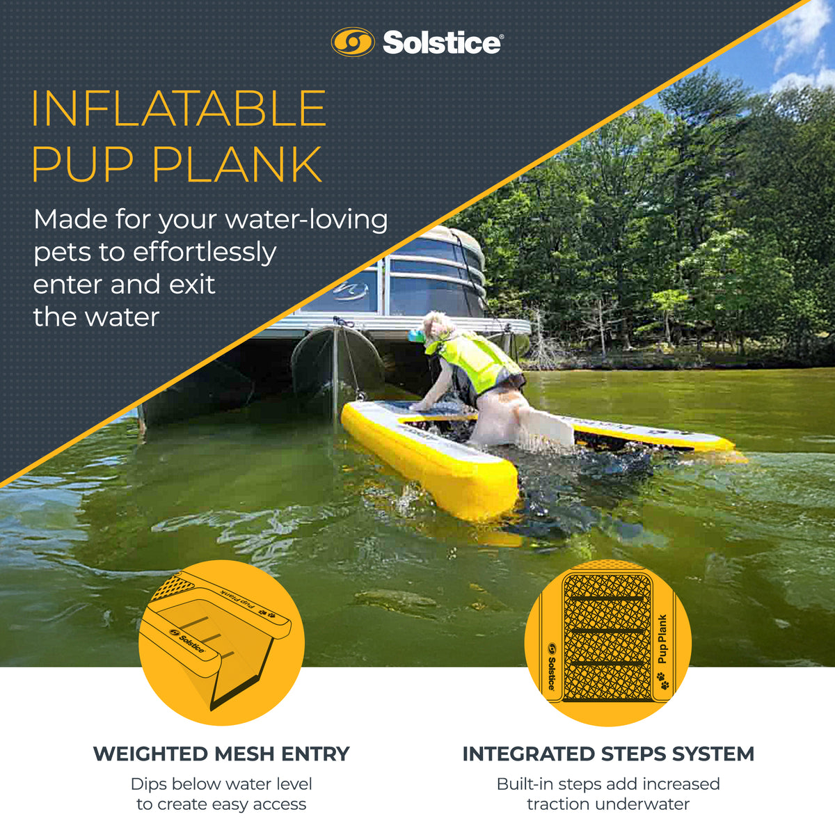 Solstice Watersports Inflatable Pup Planks - Dog Ramps for Boats, Docks ...